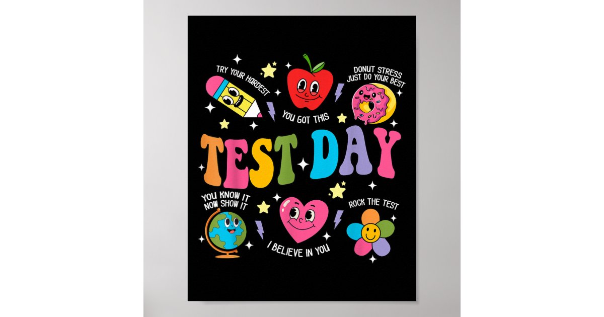 Test Day Rock The Test Testing Day Motivational Te Poster | Zazzle