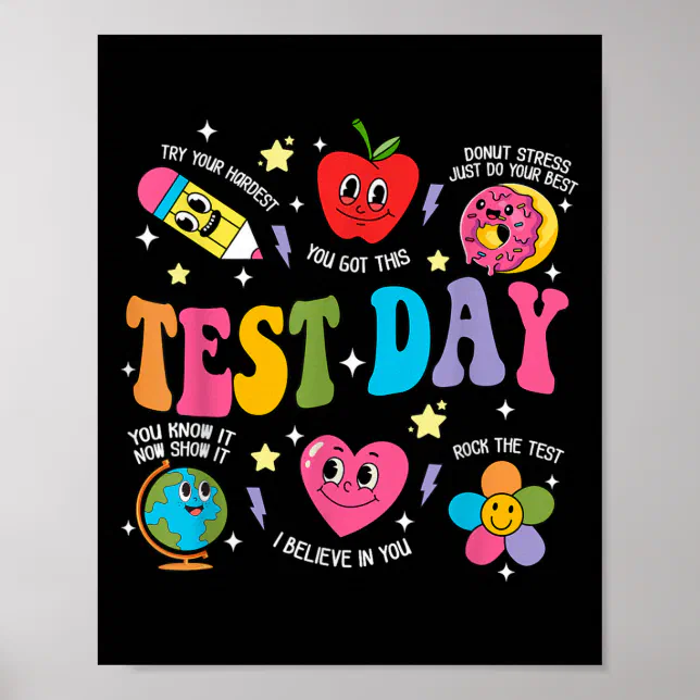 Test Day Rock The Test Testing Day Motivational Te Poster | Zazzle