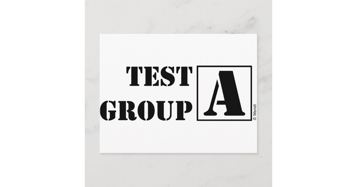 Test Group A Postcard | Zazzle