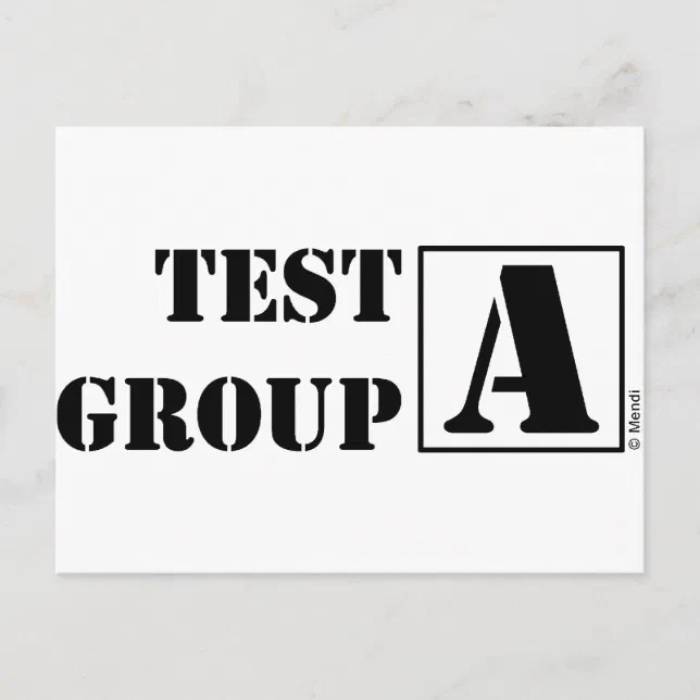 Test Group A Postcard | Zazzle