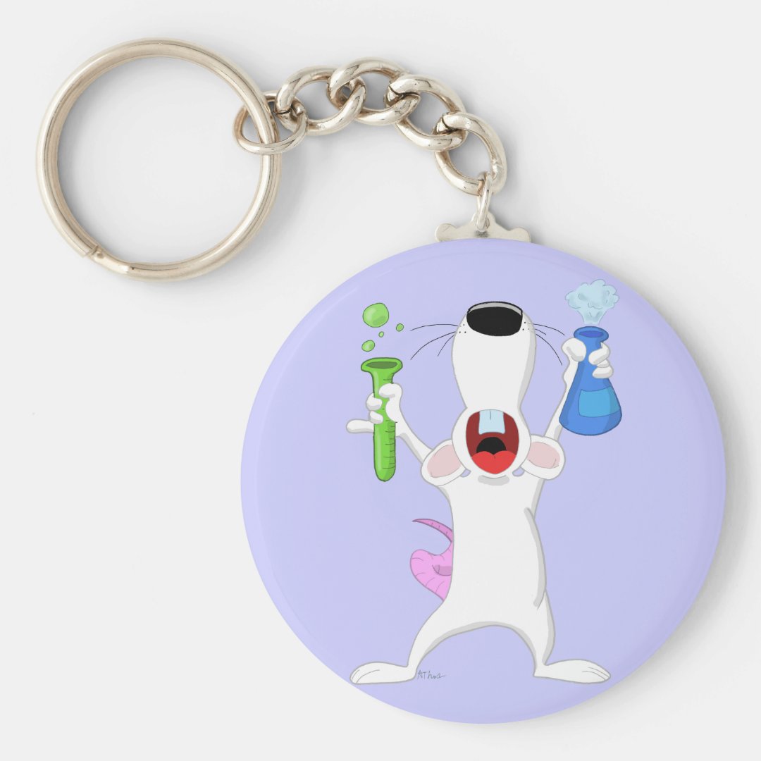 Test Tube Lab Rat Keychain | Zazzle