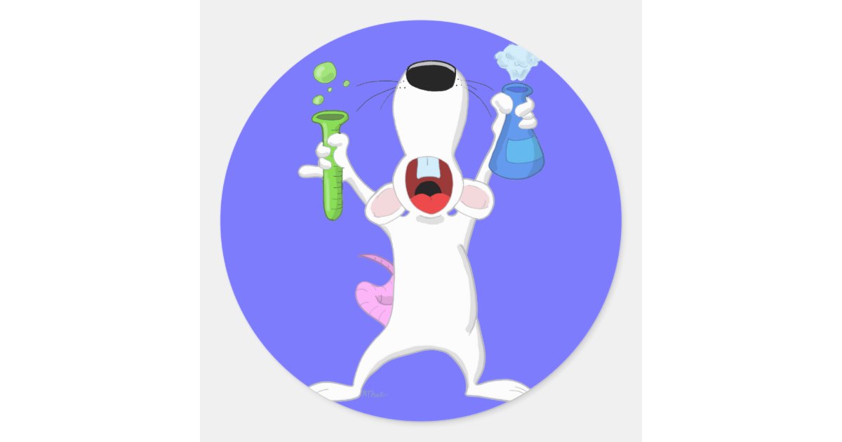 Test Tube Lab Rat Sticker | Zazzle