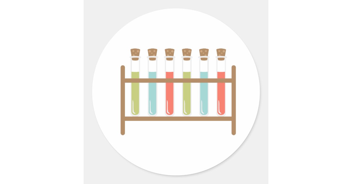 Test Tubes Classic Round Sticker | Zazzle