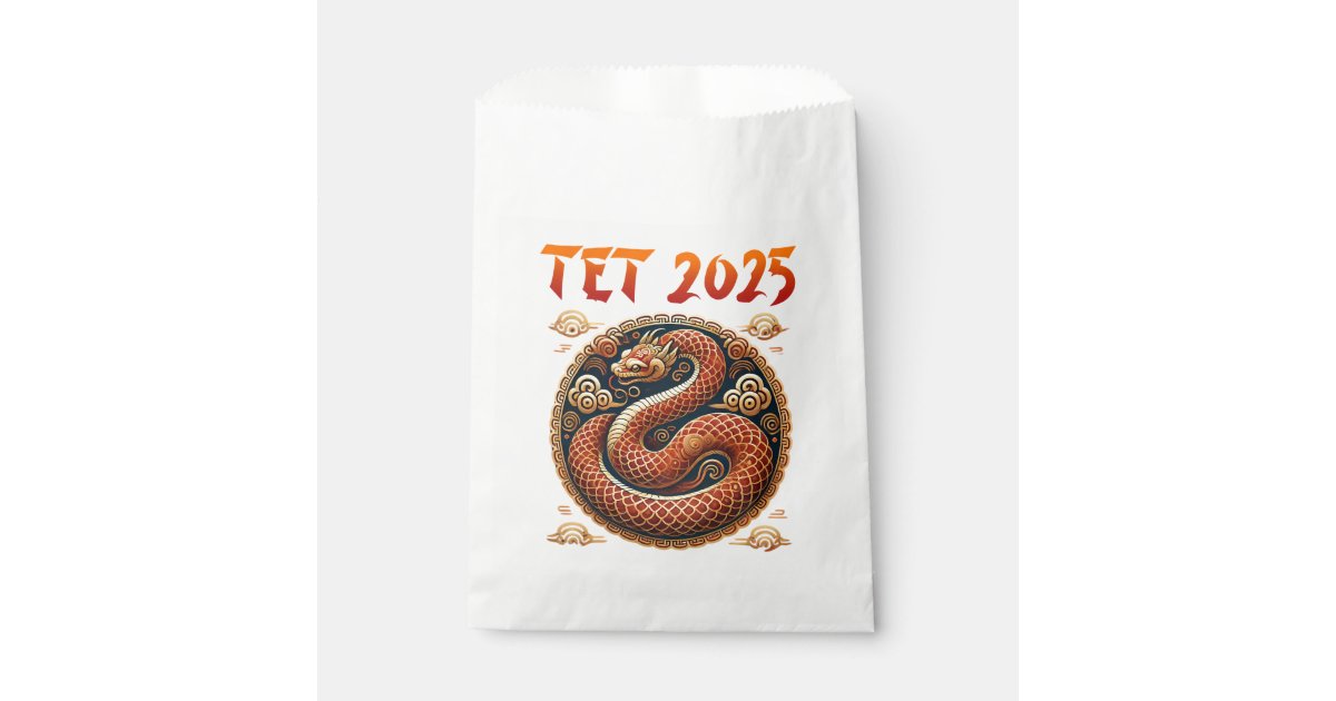 Tet 2025 Year of the Snake Vietnamese New Year Favor Bag | Zazzle