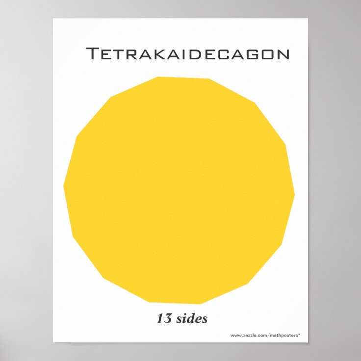 Tetrakaidecagon Poster of Polygon | Zazzle