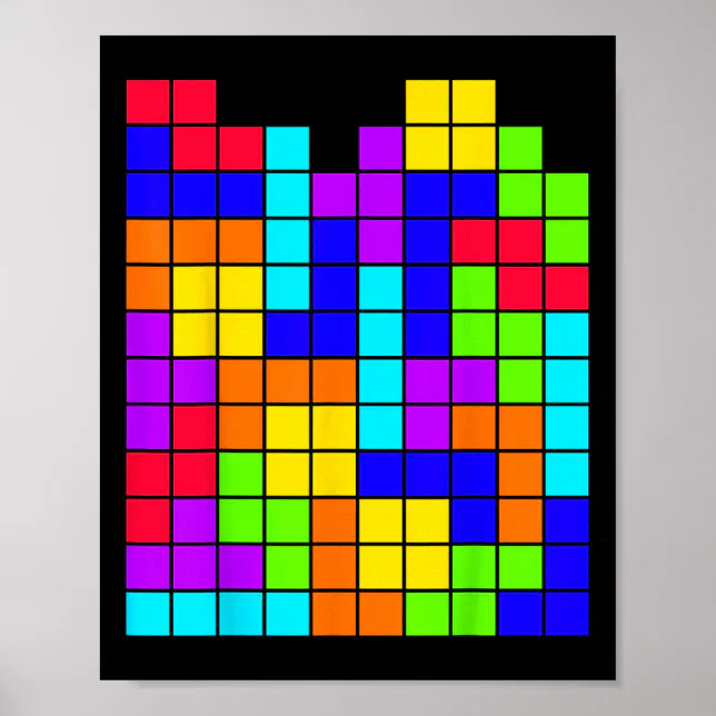 Tetrominoes Block Puzzle Video Game Math Teacher G Poster | Zazzle