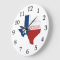 Texan State Flag Texas Shaped Lone Star Texan Love Large Clock | Zazzle