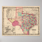 County Map Of Texas Poster | Zazzle.com