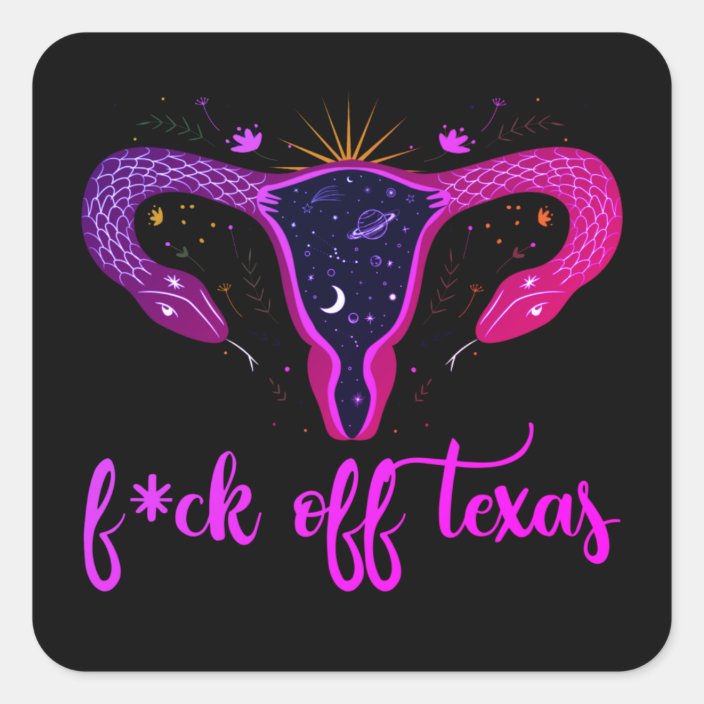 Texas Abortion Ban Celestial Uterus Protest Square Sticker | Zazzle.com