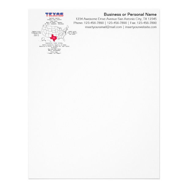 Texas Letterhead | Zazzle