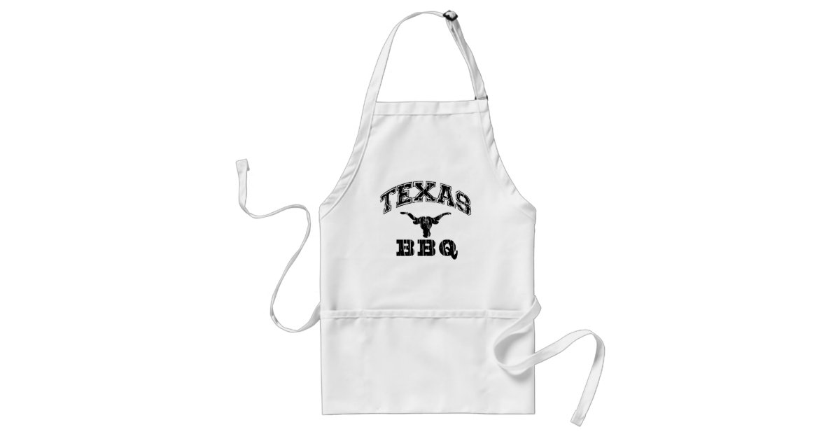 Texas BBQ Custom Black Logo Adult Apron | Zazzle
