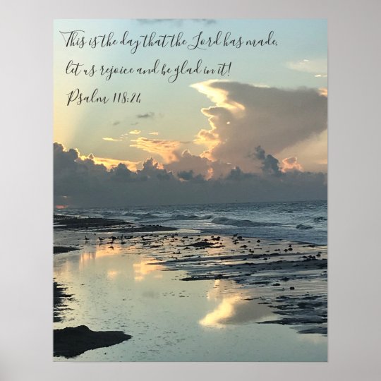 Texas Beach Sunrise, Scripture Verse, Psalm 118:24 Poster | Zazzle.com
