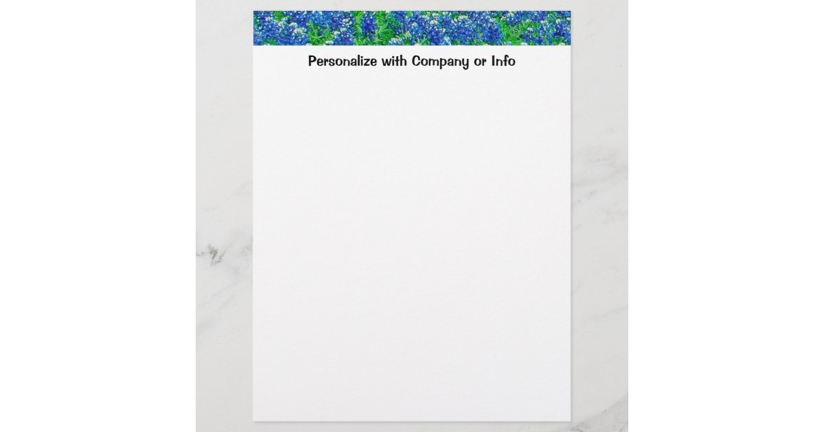 Texas Bluebonnets Letterhead | Zazzle