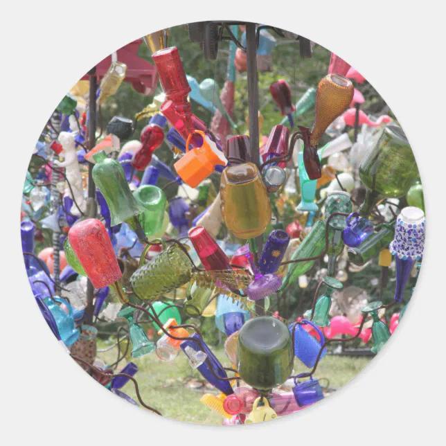 Texas Bottle Tree Classic Round Sticker | Zazzle