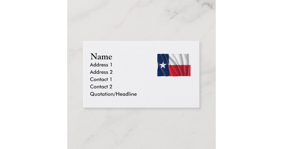 TEXAS BUSINESS CARD | Zazzle