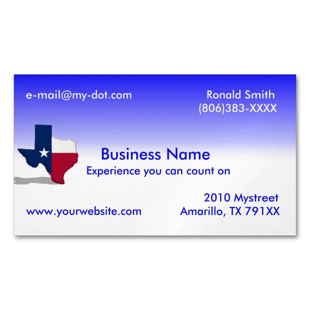 Texas Business Card Magnet | Zazzle