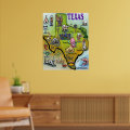 Texas Cartoon Map Poster | Zazzle
