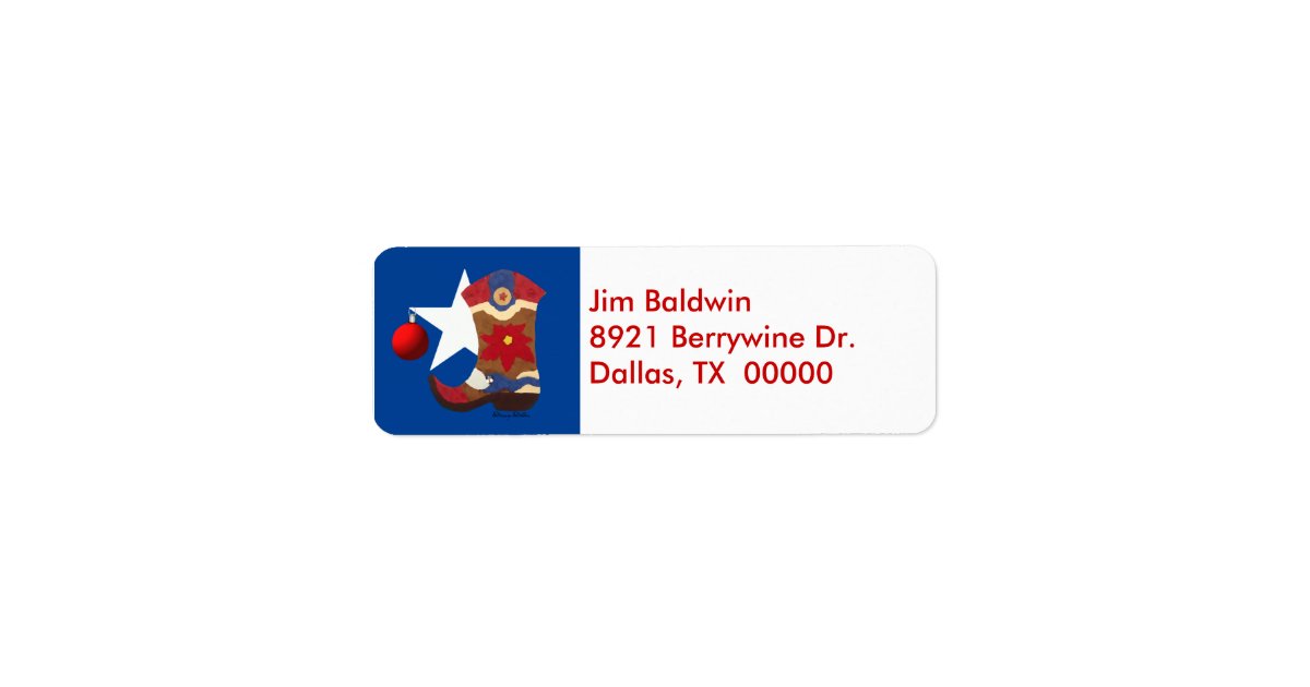 Texas Christmas Address Labels | Zazzle
