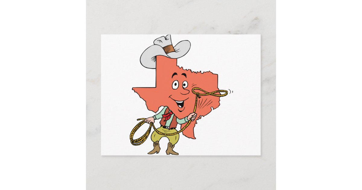 texas cowboy cartoon postcard | Zazzle