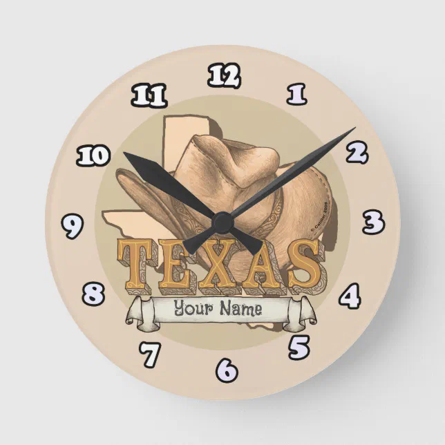 Texas cowboy clock | Zazzle