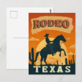 Texas Cowboy Rodeo Vintage Postcard | Zazzle