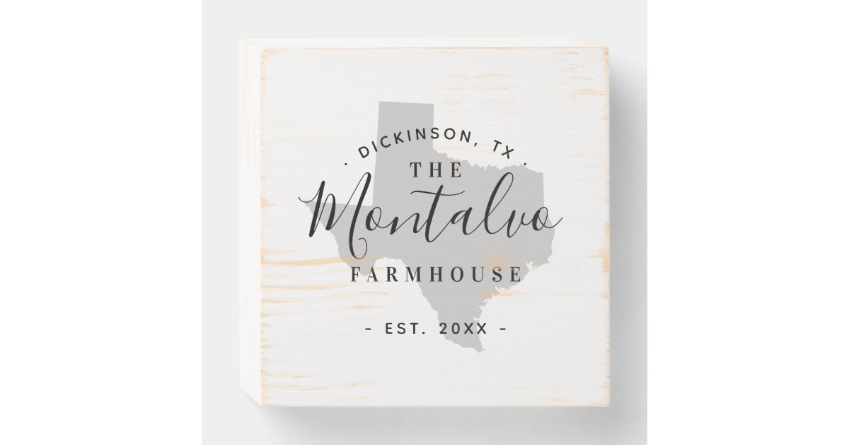 Texas Family Monogram State Map Wooden Box Sign | Zazzle