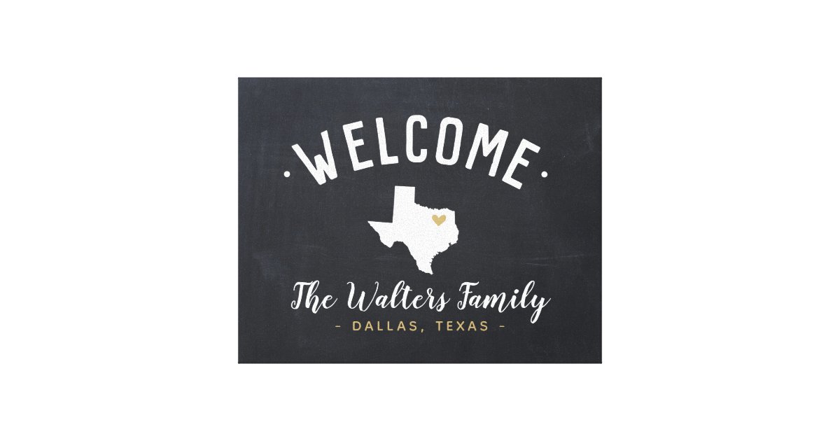 Texas Family Monogram Welcome Sign | Zazzle