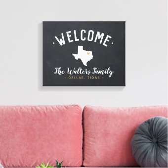 Texas Family Monogram Welcome Sign | Zazzle