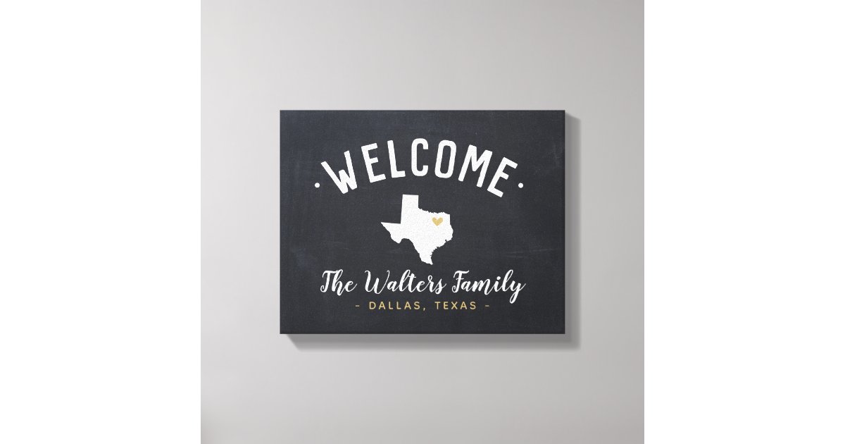 Texas Family Monogram Welcome Sign | Zazzle