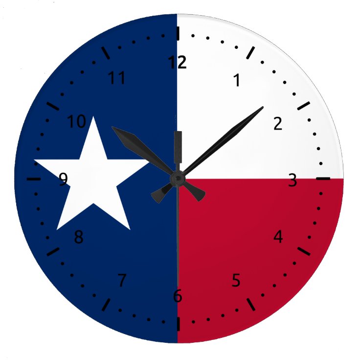 Texas flag, American state flag Large Clock | Zazzle