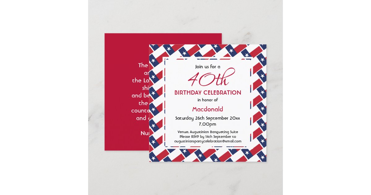 TEXAS FLAG Custom Birthday Celebration Texan Invitation | Zazzle
