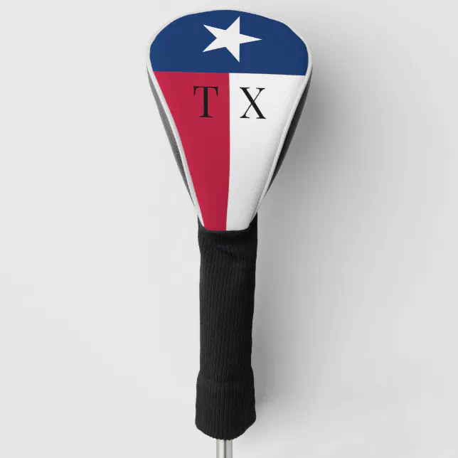 Texas flag custom monogram golf club head cover | Zazzle