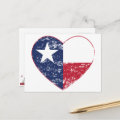 Texas Flag Heart Distressed Postcard | Zazzle