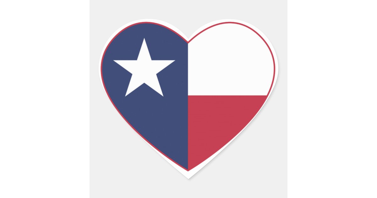 Texas Flag Heart Heart Sticker | Zazzle