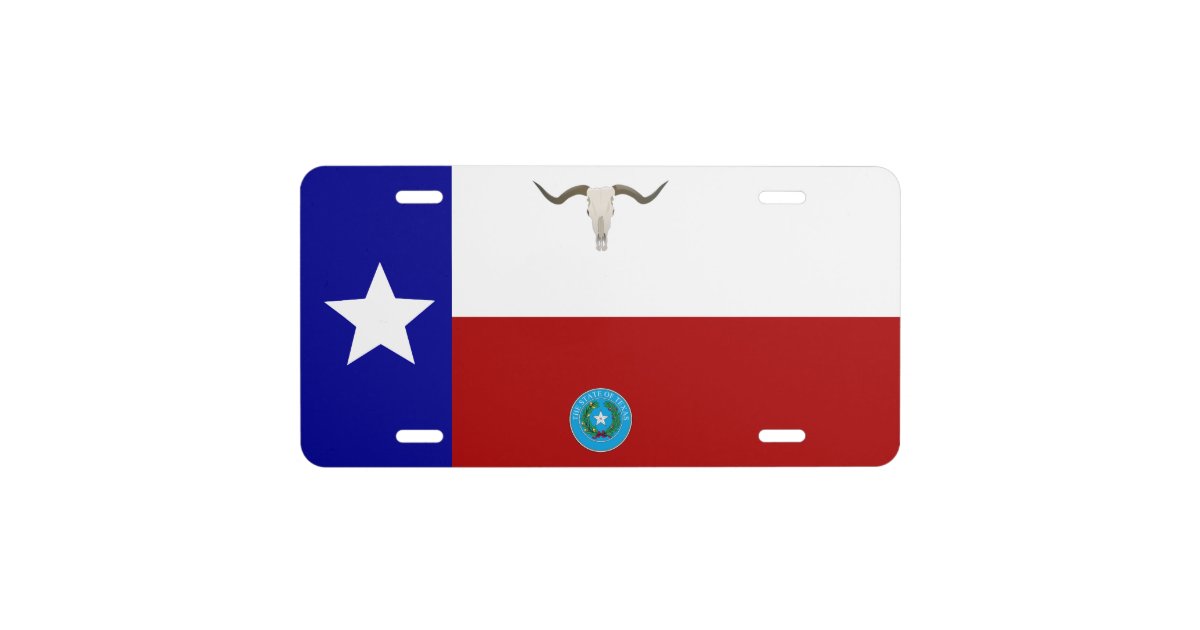 Texas flag license plate | Zazzle