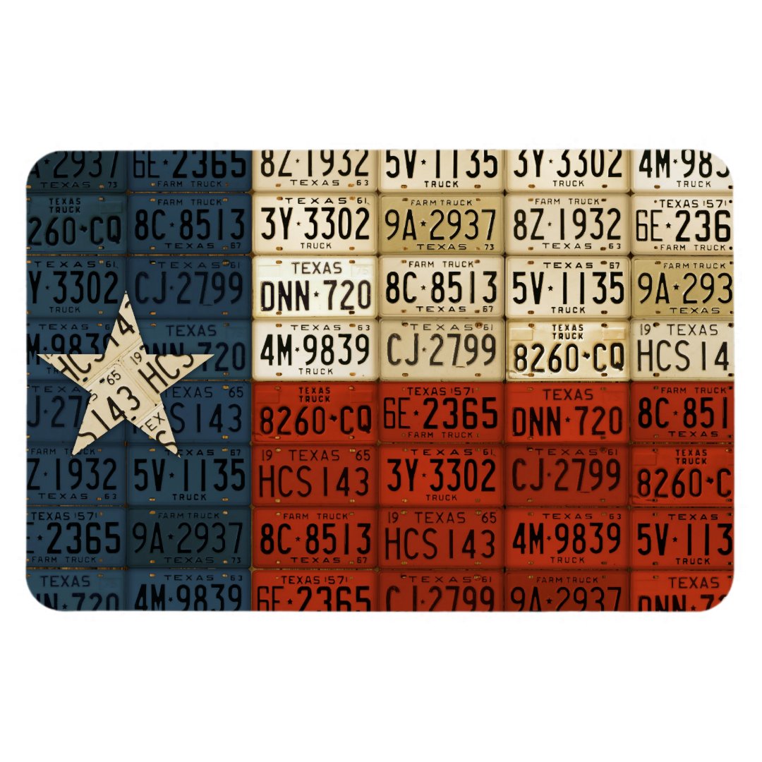 Texas Flag License Plate Art Lone Star State Magnet | Zazzle