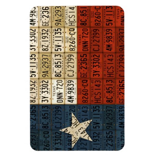 Texas Flag License Plate Art Lone Star State Magnet | Zazzle