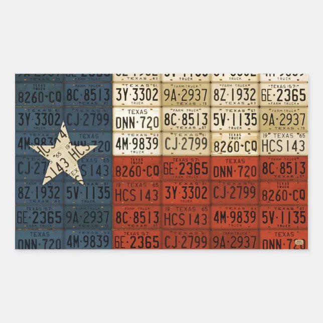 Texas Flag License Plate Art Lone Star Sticker | Zazzle