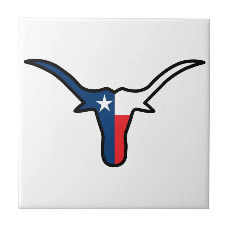 Texas Flag Longhorn Ceramic Tile | Zazzle