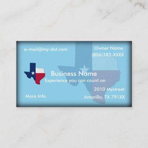 Texas Business Cards - Business Card Printing | Zazzle