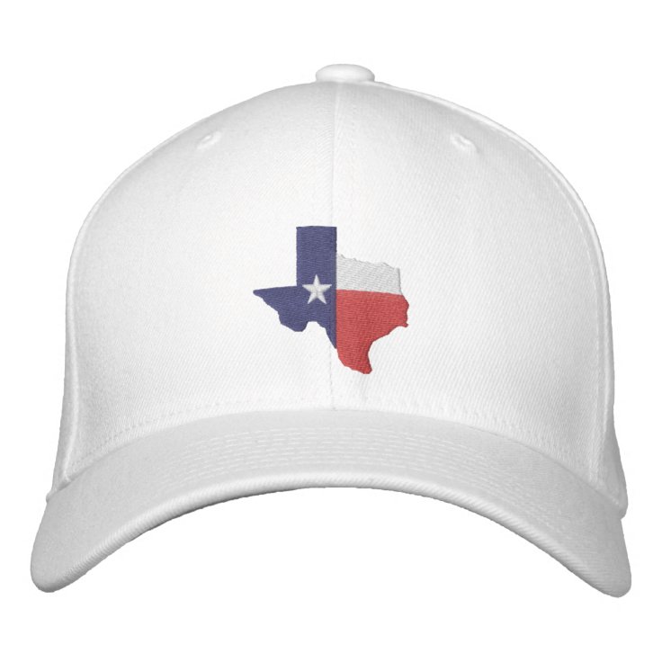 Texas Flag Map Embroidered Baseball Hat | Zazzle