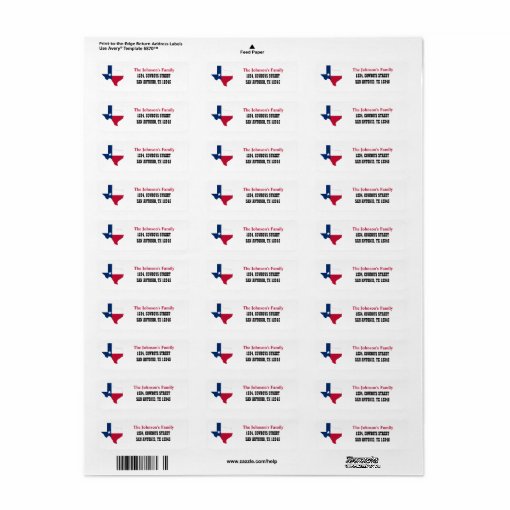 Texas Flag map Return Address Labels | Zazzle