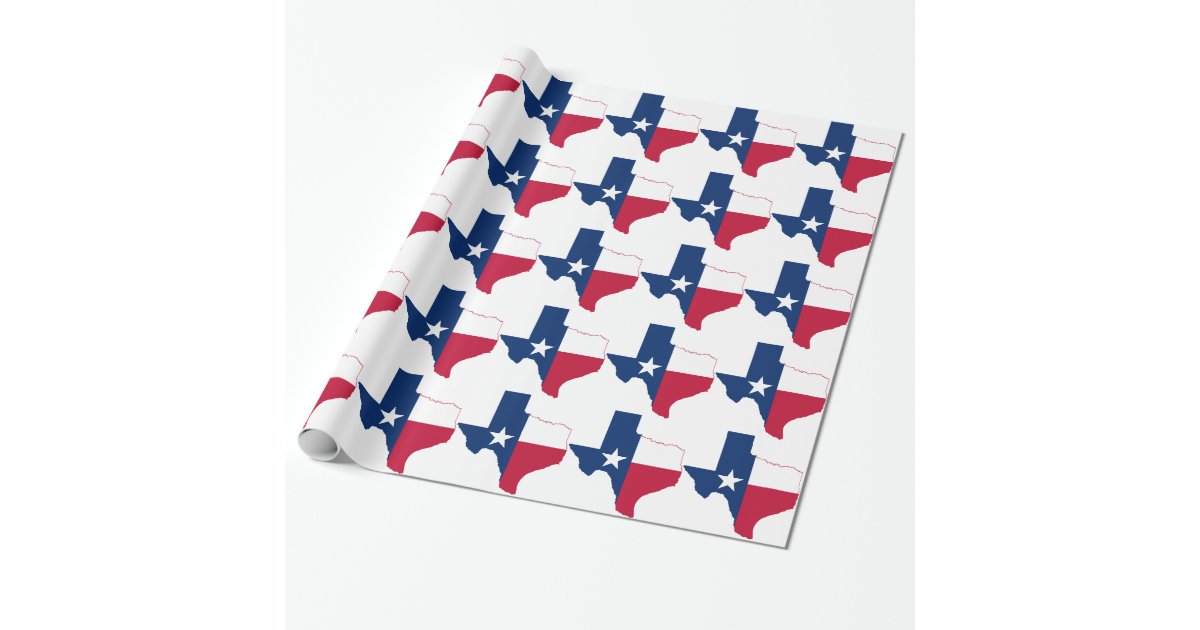Texas flag map wrapping paper | Zazzle