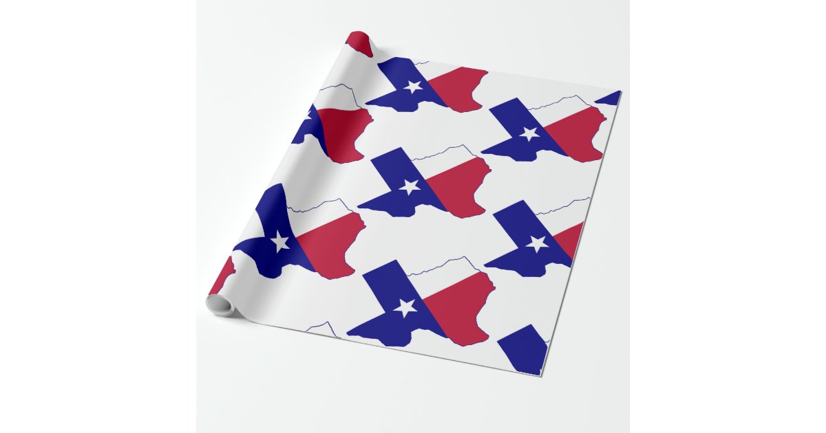 Texas Flag Map Wrapping Paper | Zazzle