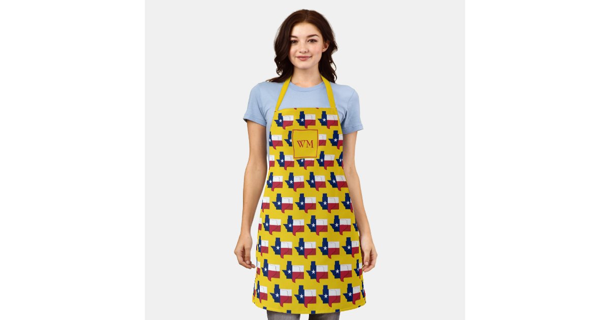 TEXAS FLAG | Monogram | Texan Apron | Zazzle