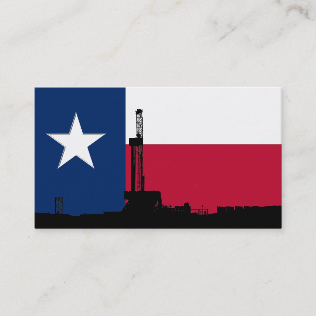Texas Flag Oil Drilling Rig Business Card | Zazzle