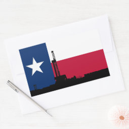 Texas Flag Oil Drilling Rig Rectangular Sticker | Zazzle