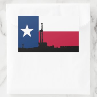 Texas Flag Oil Drilling Rig Rectangular Sticker | Zazzle