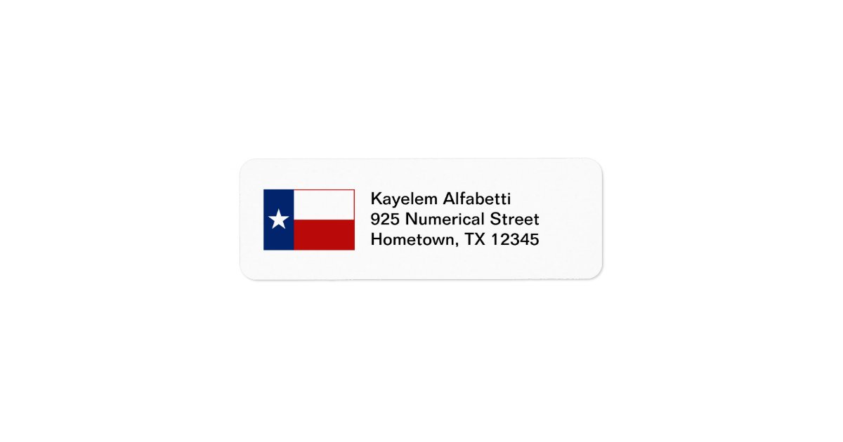 Texas Flag Return Address Label | Zazzle