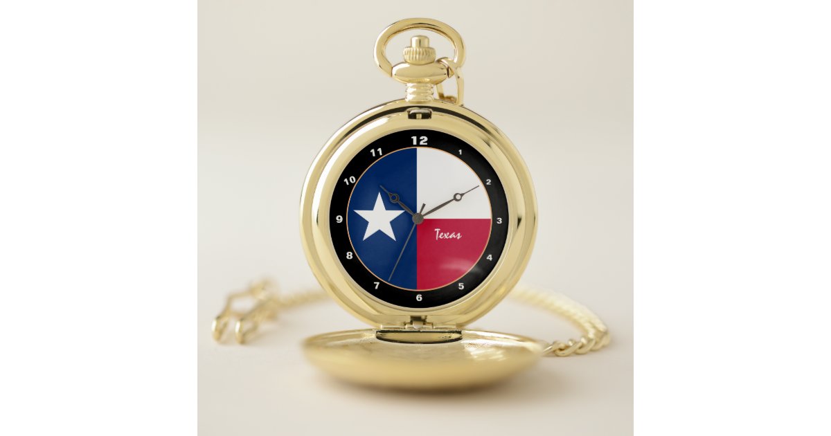 Texas Flag & Texas fashion USA /design Pocket Watch | Zazzle